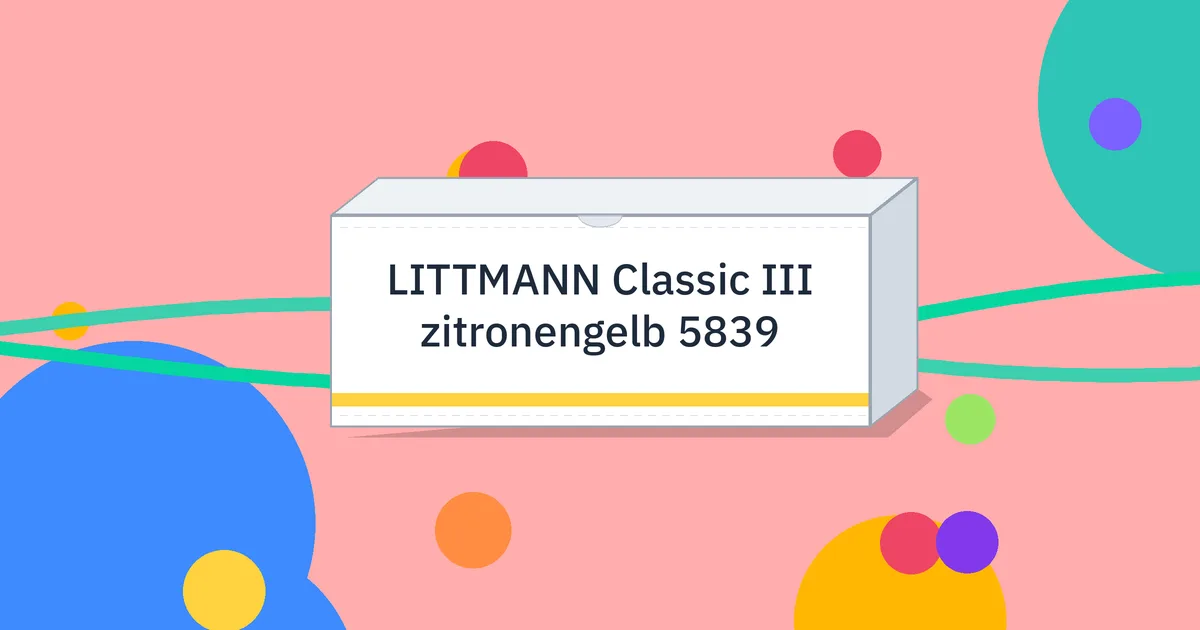 Symbolbild: Packung mit der Aufschrift LITTMANN Classic III zitronengelb 5839 (PZN 11114497) – Verfügbarkeit und Bezug in Apotheken in Frankfurt am Main