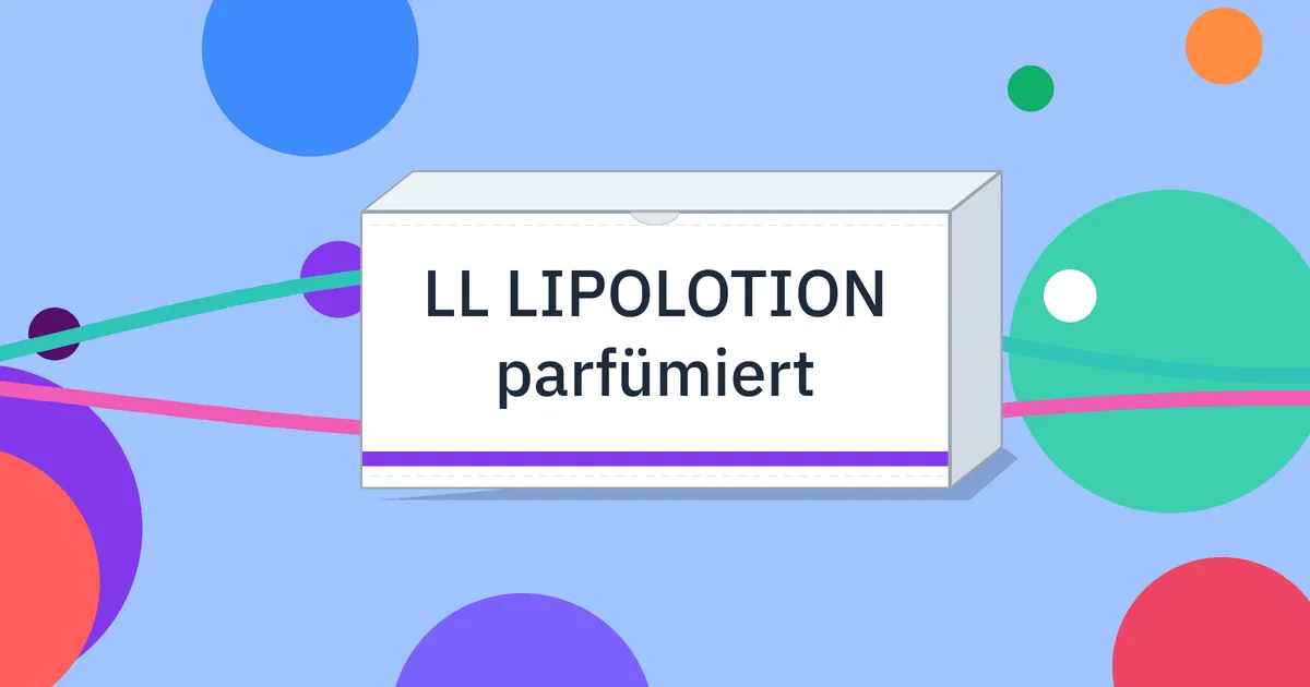 Symbolbild: Packung mit der Aufschrift LL LIPOLOTION parfümiert (PZN 12433566) – Verfügbarkeit und Bezug in Apotheken in Frankfurt am Main