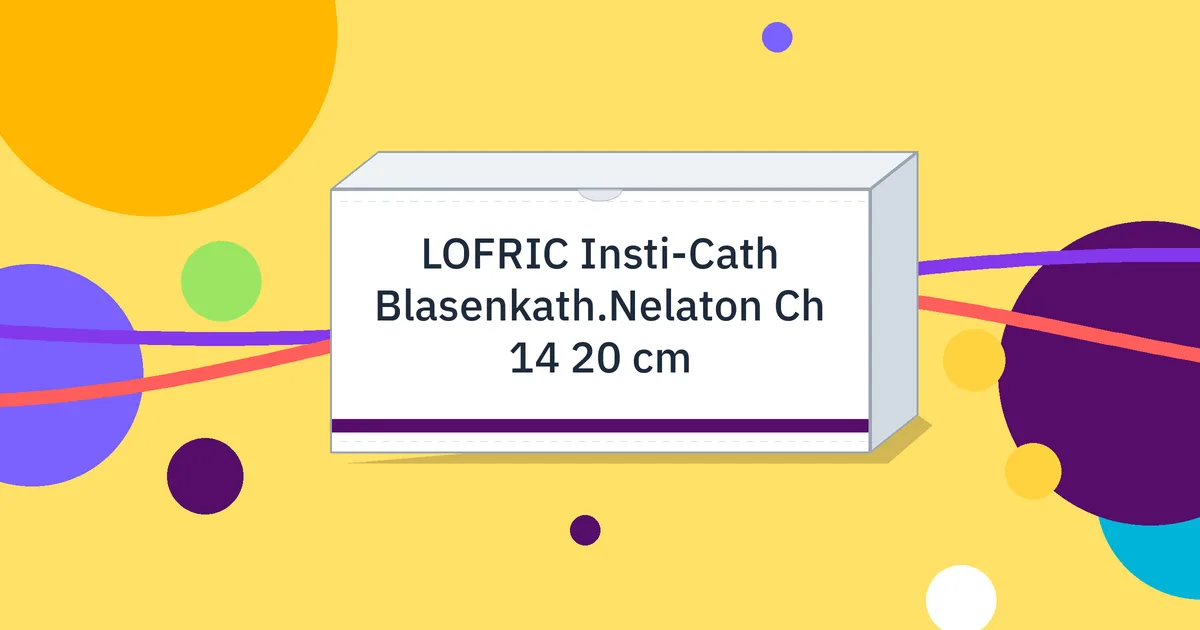 Symbolbild: Packung mit der Aufschrift LOFRIC Insti-Cath Blasenkath.Nelaton Ch 14 20 cm (PZN 16672351) – Verfügbarkeit und Bezug in Apotheken in Frankfurt am Main