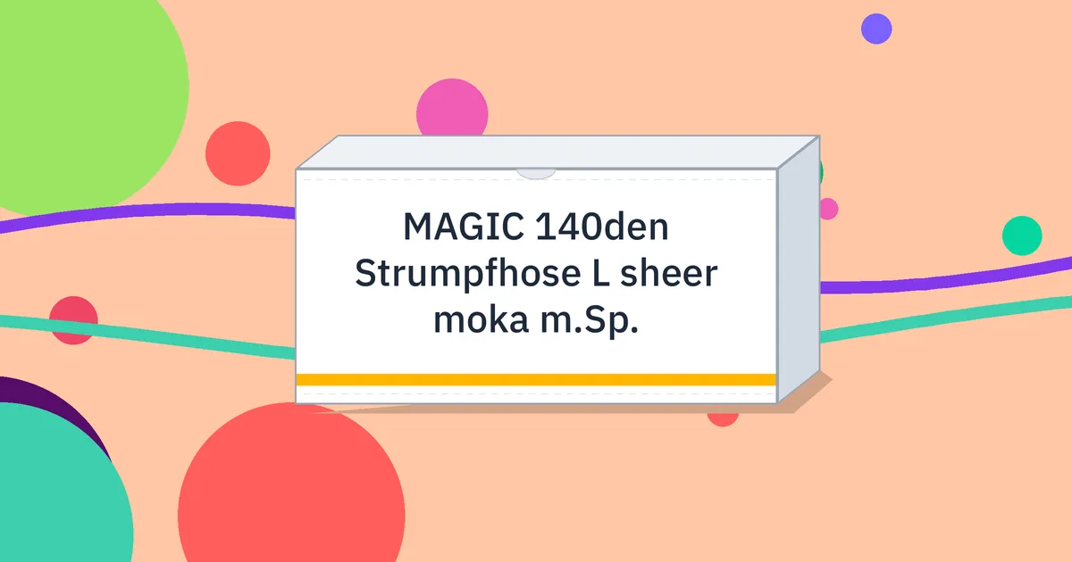 Symbolbild: Packung mit der Aufschrift MAGIC 140den Strumpfhose L sheer moka m.Sp. (PZN 16181989) – Verfügbarkeit und Bezug in Apotheken in Frankfurt am Main