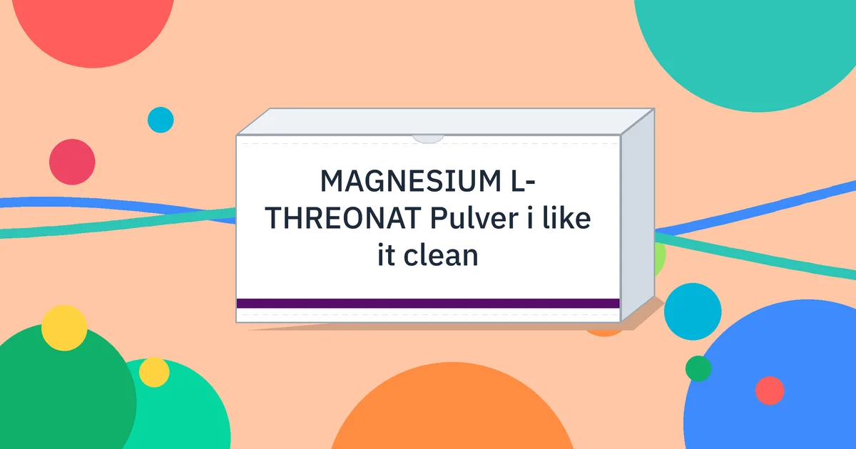 Symbolbild: Packung mit der Aufschrift MAGNESIUM L-THREONAT Pulver i like it clean (PZN 19340916) – Verfügbarkeit und Bezug in Apotheken in Frankfurt am Main
