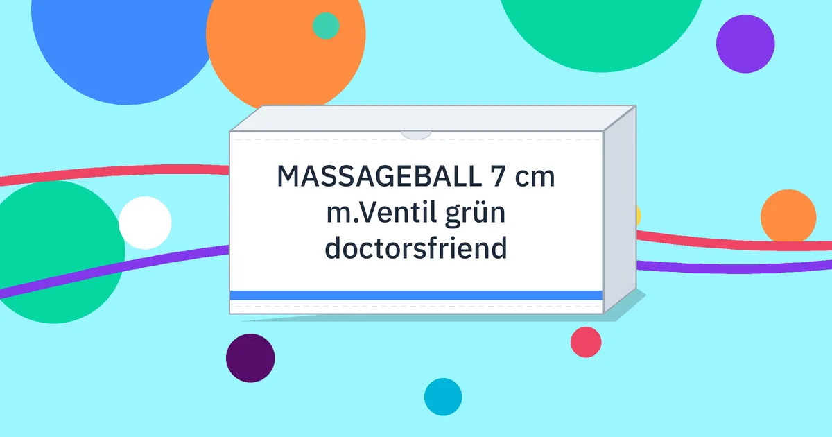 Symbolbild: Packung mit der Aufschrift MASSAGEBALL 7 cm m.Ventil grün doctorsfriend (PZN 19539664) – Verfügbarkeit und Bezug in Apotheken in Frankfurt am Main