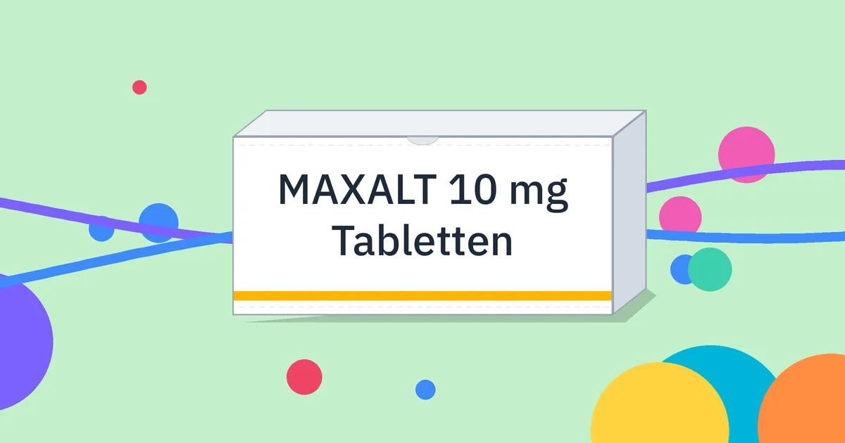 Symbolbild: Packung mit der Aufschrift MAXALT 10 mg Tabletten (PZN 16835907) – Verfügbarkeit und Bezug in Apotheken in Frankfurt am Main