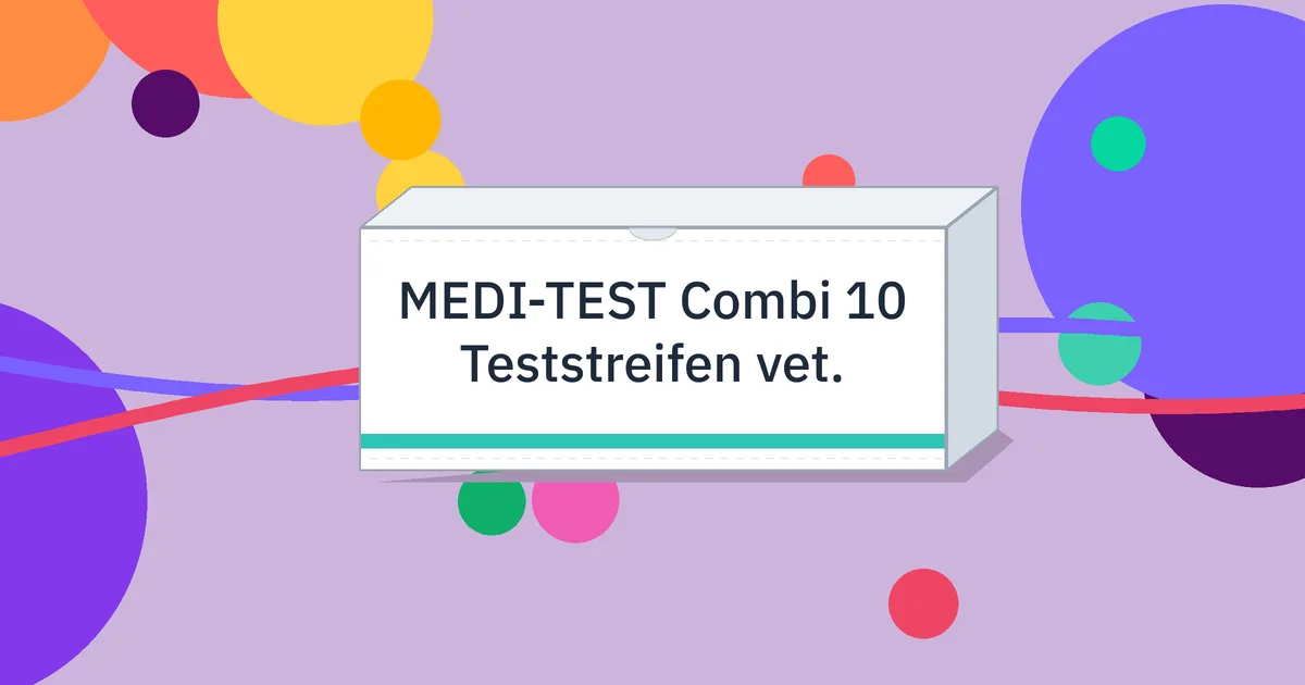 Symbolbild: Packung mit der Aufschrift MEDI-TEST Combi 10 Teststreifen vet. (PZN 09071912) – Verfügbarkeit und Bezug in Apotheken in Frankfurt am Main