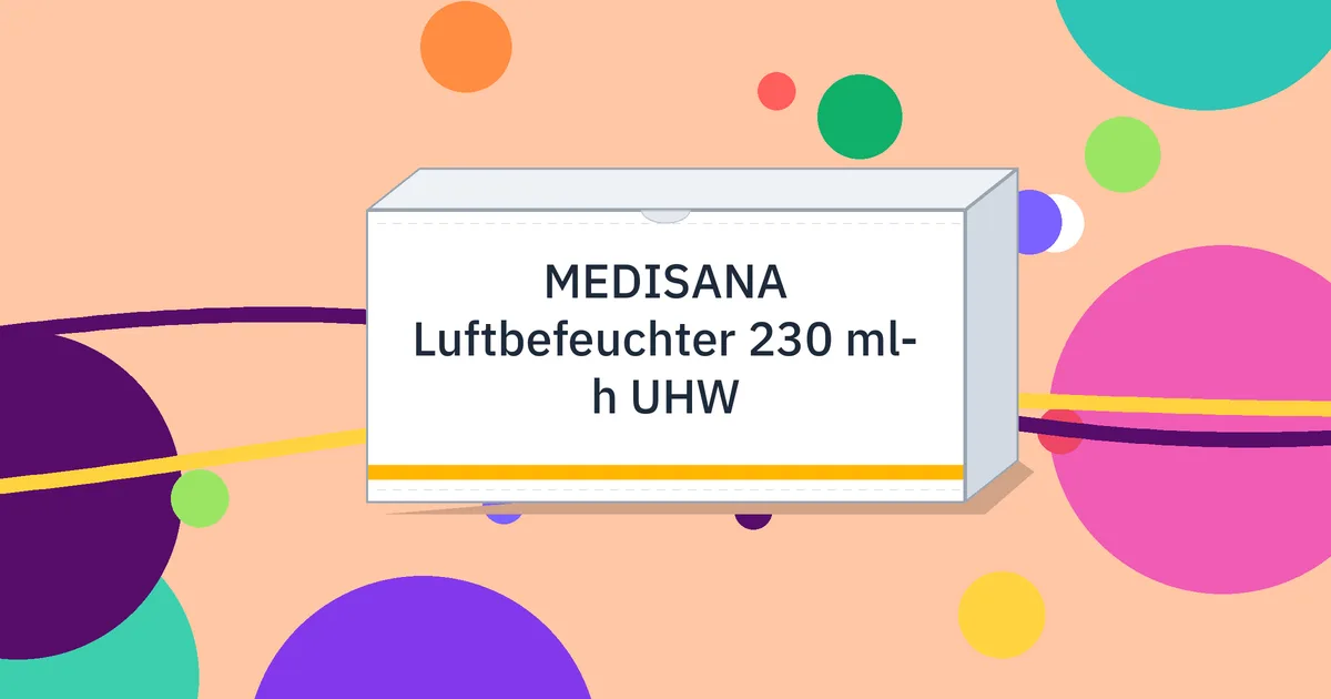 Symbolbild: Packung mit der Aufschrift MEDISANA Luftbefeuchter 230 ml-h UHW (PZN 18132825) – Verfügbarkeit und Bezug in Apotheken in Frankfurt am Main