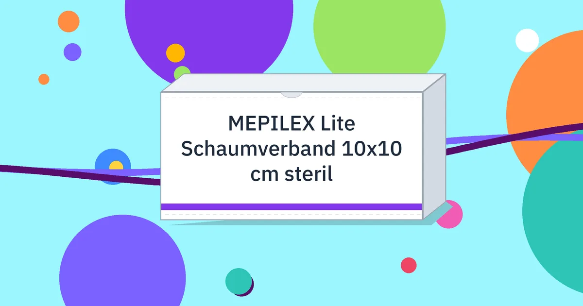 Symbolbild: Packung mit der Aufschrift MEPILEX Lite Schaumverband 10x10 cm steril (PZN 16335895) – Verfügbarkeit und Bezug in Apotheken in Frankfurt am Main