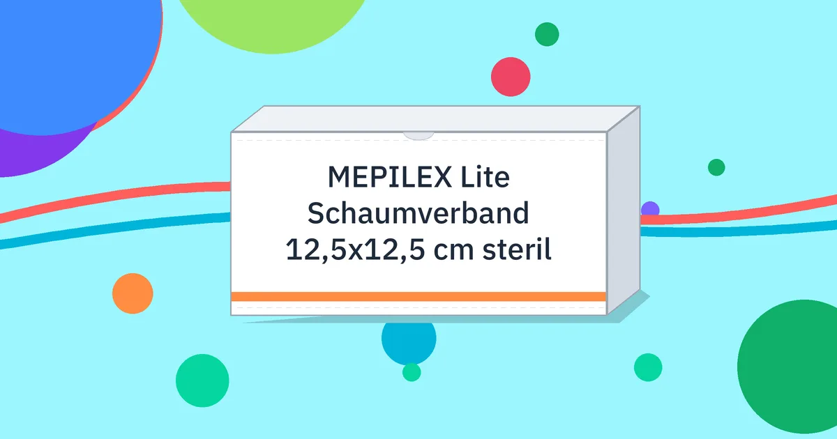 Symbolbild: Packung mit der Aufschrift MEPILEX Lite Schaumverband 12,5x12,5 cm steril (PZN 16668711) – Verfügbarkeit und Bezug in Apotheken in Frankfurt am Main