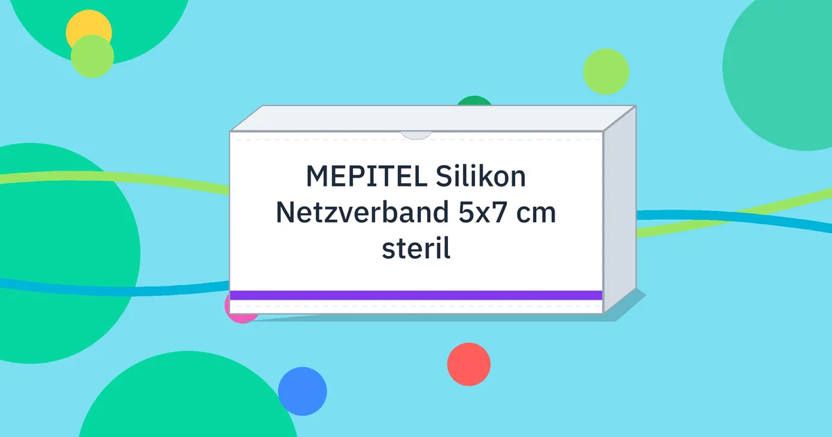 Symbolbild: Packung mit der Aufschrift MEPITEL Silikon Netzverband 5x7 cm steril (PZN 14173224) – Verfügbarkeit und Bezug in Apotheken in Frankfurt am Main
