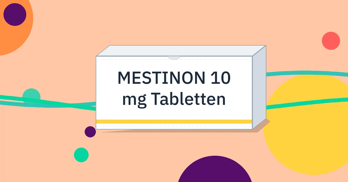 Symbolbild: Packung mit der Aufschrift MESTINON 10 mg Tabletten (PZN 03756744) – Verfügbarkeit und Bezug in Apotheken in Frankfurt am Main