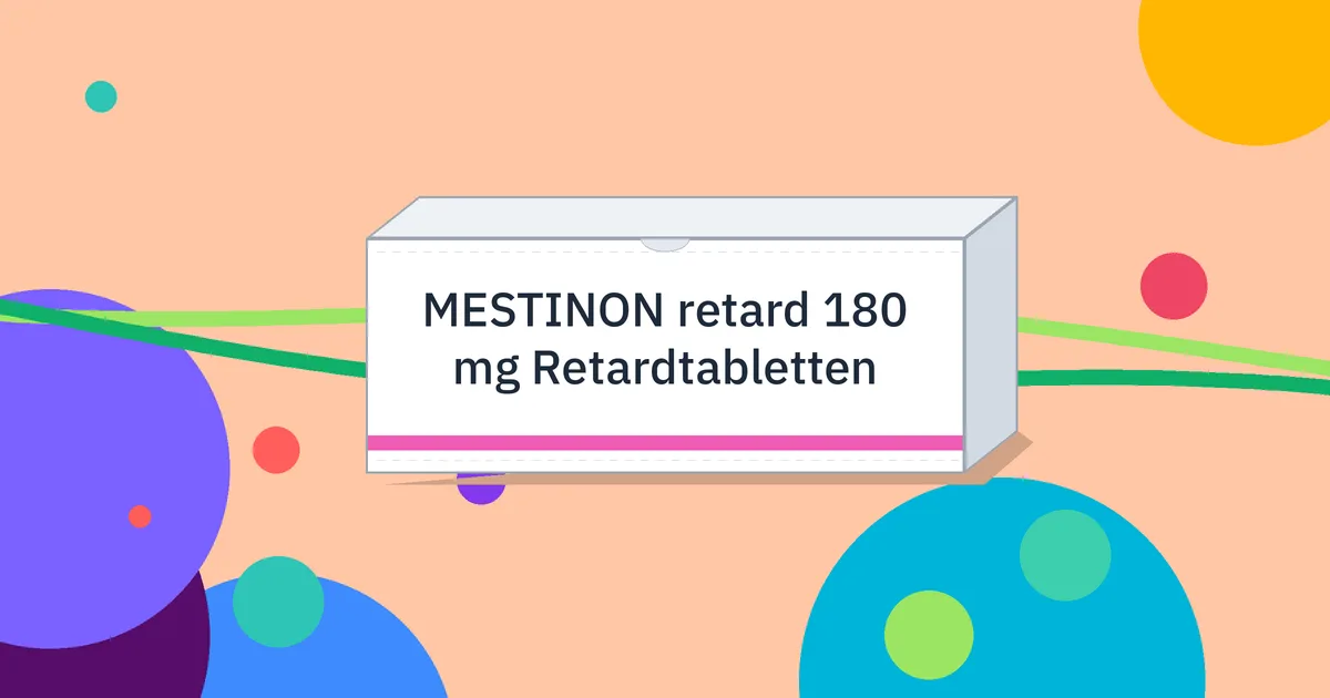Symbolbild: Packung mit der Aufschrift MESTINON retard 180 mg Retardtabletten (PZN 09327524) – Verfügbarkeit und Bezug in Apotheken in Frankfurt am Main
