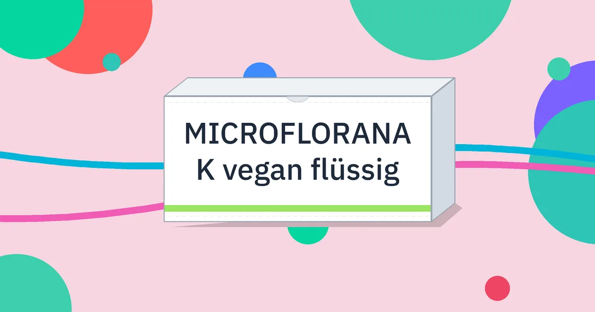 Symbolbild: Packung mit der Aufschrift MICROFLORANA K vegan flüssig (PZN 13917823) – Verfügbarkeit und Bezug in Apotheken in Frankfurt am Main