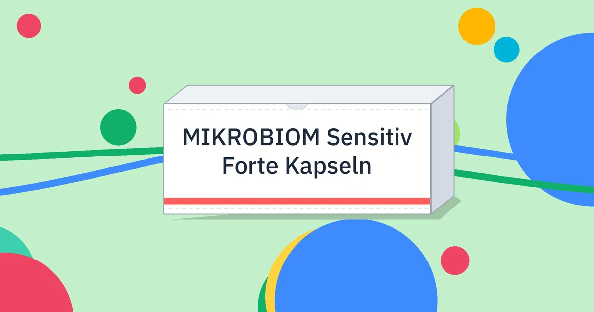 Symbolbild: Packung mit der Aufschrift MIKROBIOM Sensitiv Forte Kapseln (PZN 20385864) – Verfügbarkeit und Bezug in Apotheken in Frankfurt am Main