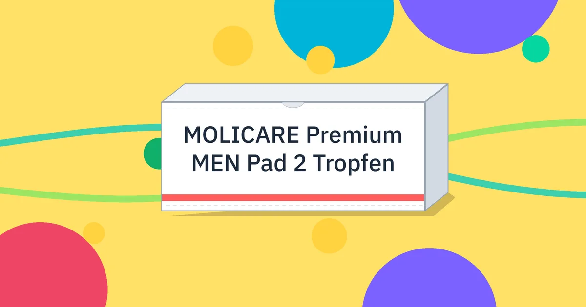 Symbolbild: Packung mit der Aufschrift MOLICARE Premium MEN Pad 2 Tropfen (PZN 14029214) – Verfügbarkeit und Bezug in Apotheken in Frankfurt am Main