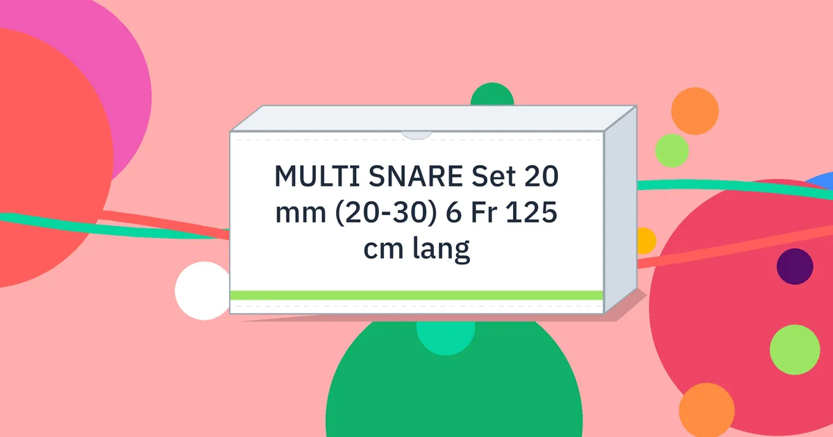 Symbolbild: Packung mit der Aufschrift MULTI SNARE Set 20 mm (20-30) 6 Fr 125 cm lang (PZN 00145690) – Verfügbarkeit und Bezug in Apotheken in Frankfurt am Main