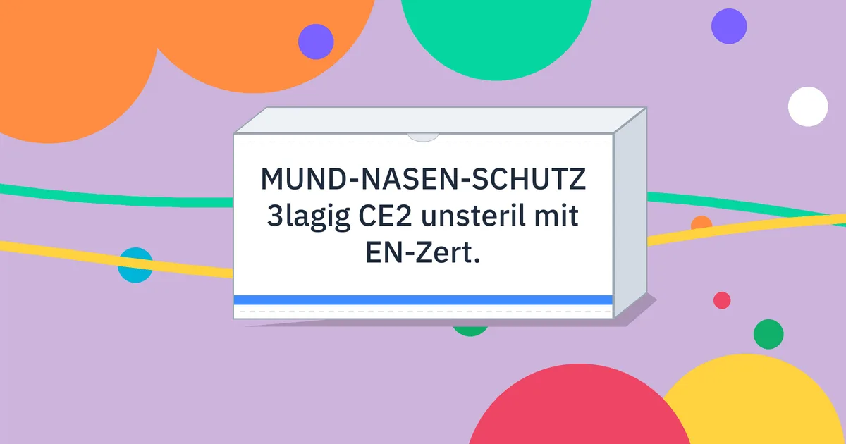 Symbolbild: Packung mit der Aufschrift MUND-NASEN-SCHUTZ 3lagig CE2 unsteril mit EN-Zert. (PZN 16687022) – Verfügbarkeit und Bezug in Apotheken in Frankfurt am Main