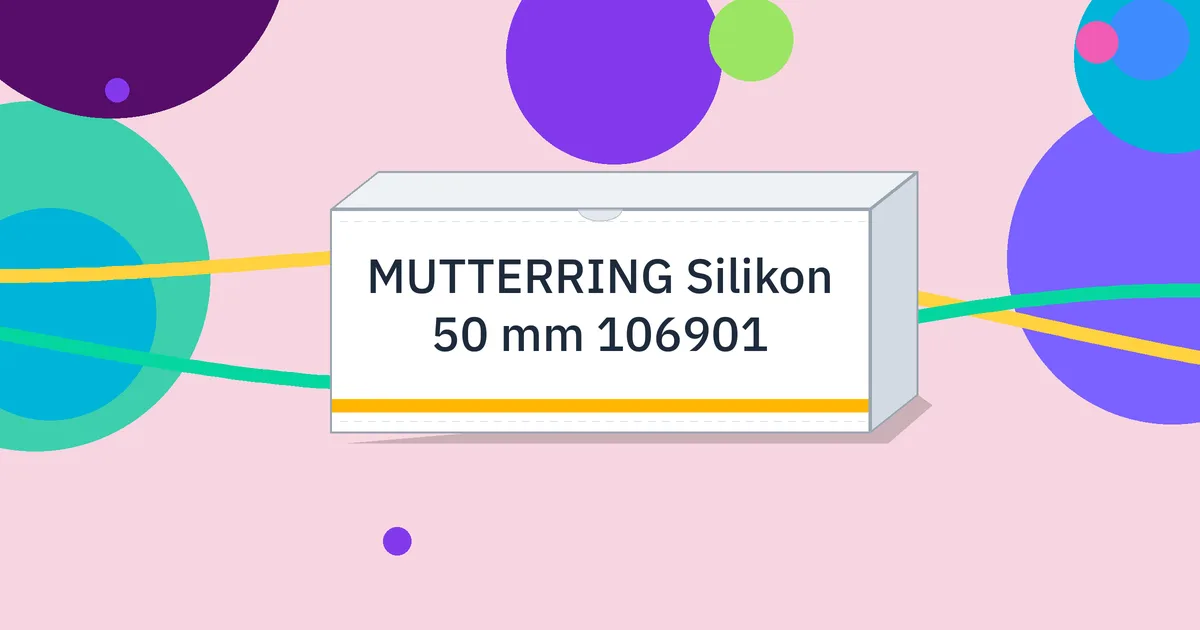 Symbolbild: Packung mit der Aufschrift MUTTERRING Silikon 50 mm 106901 (PZN 04641902) – Verfügbarkeit und Bezug in Apotheken in Frankfurt am Main