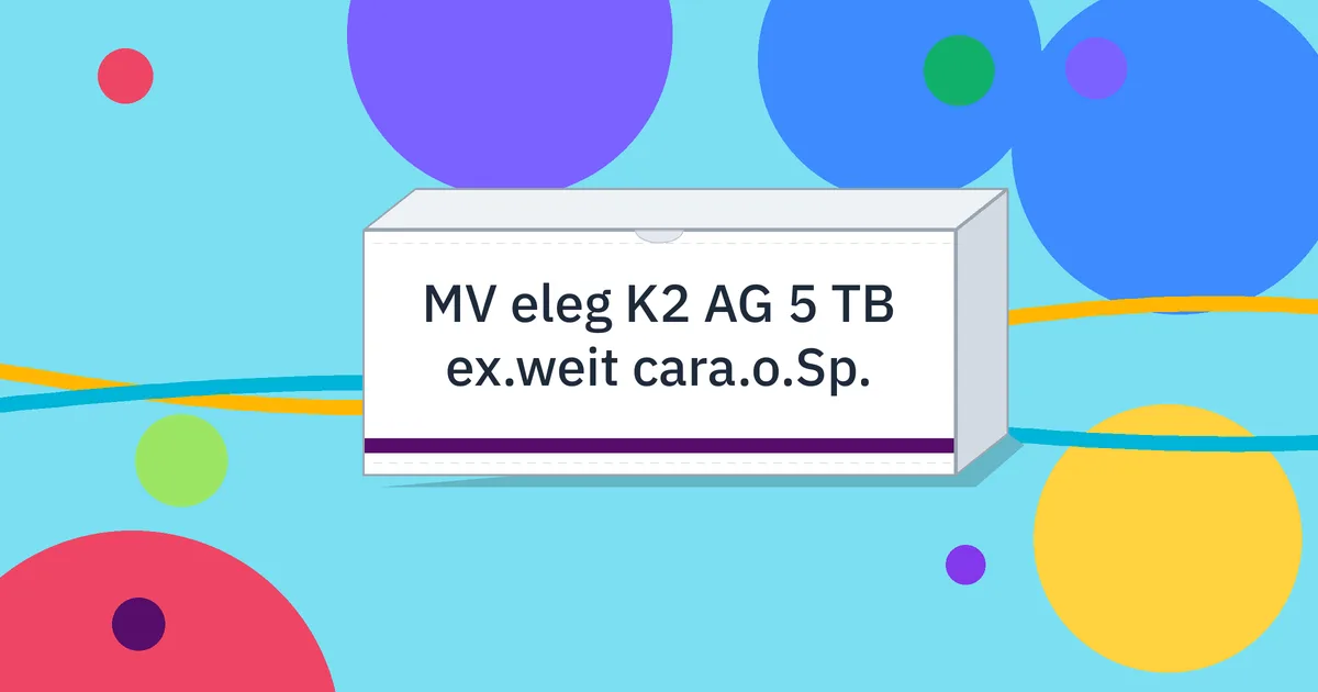 Symbolbild: Packung mit der Aufschrift MV eleg K2 AG 5 TB ex.weit cara.o.Sp. (PZN 09877555) – Verfügbarkeit und Bezug in Apotheken in Frankfurt am Main