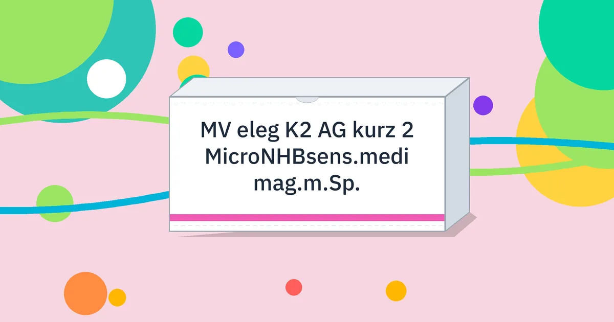 Symbolbild: Packung mit der Aufschrift MV eleg K2 AG kurz 2 MicroNHBsens.medi mag.m.Sp. (PZN 15709810) – Verfügbarkeit und Bezug in Apotheken in Frankfurt am Main