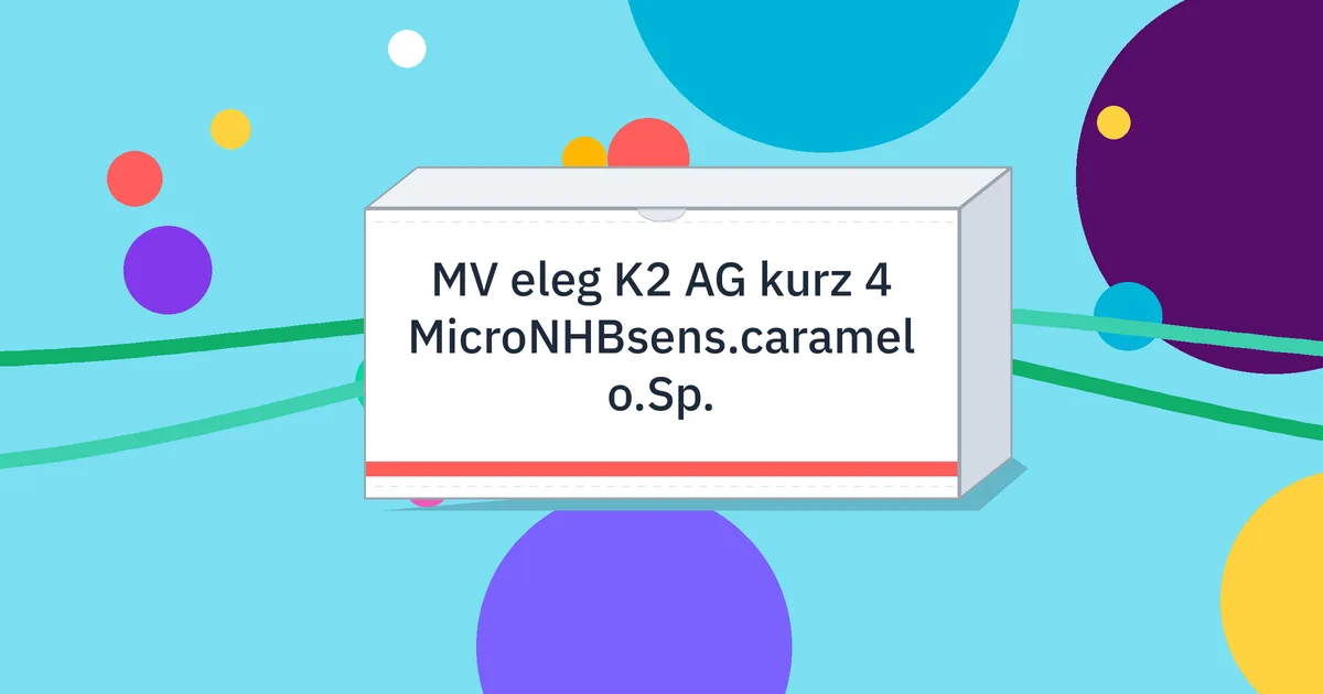 Symbolbild: Packung mit der Aufschrift MV eleg K2 AG kurz 4 MicroNHBsens.caramel o.Sp. (PZN 16069502) – Verfügbarkeit und Bezug in Apotheken in Frankfurt am Main