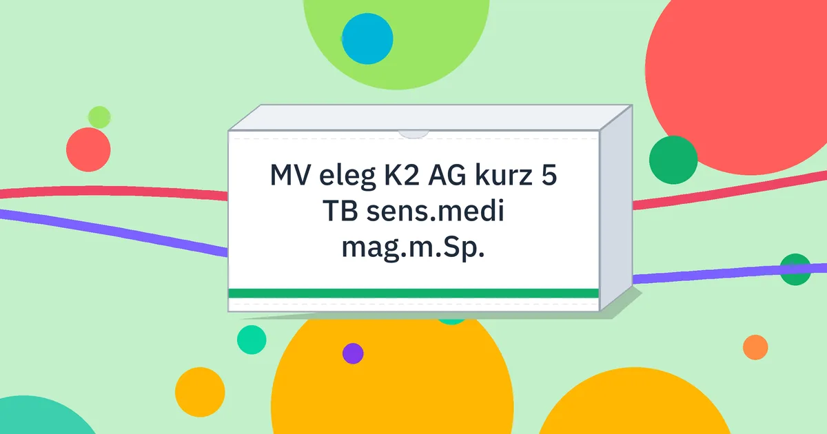 Symbolbild: Packung mit der Aufschrift MV eleg K2 AG kurz 5 TB sens.medi mag.m.Sp. (PZN 14636380) – Verfügbarkeit und Bezug in Apotheken in Frankfurt am Main