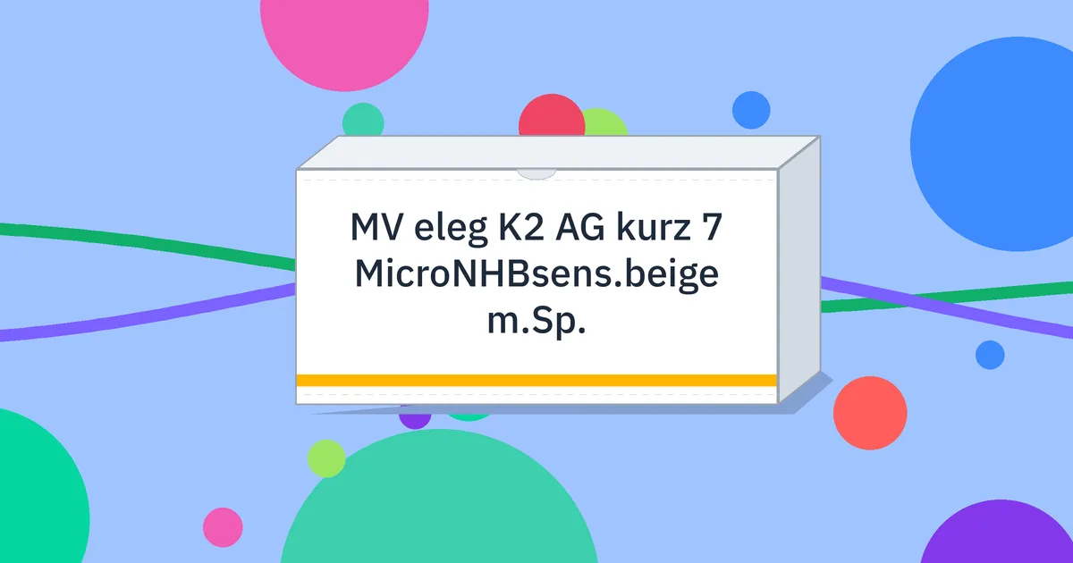 Symbolbild: Packung mit der Aufschrift MV eleg K2 AG kurz 7 MicroNHBsens.beige m.Sp. (PZN 15710339) – Verfügbarkeit und Bezug in Apotheken in Frankfurt am Main