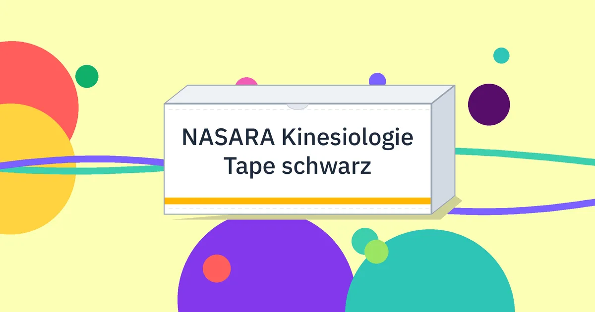 Symbolbild: Packung mit der Aufschrift NASARA Kinesiologie Tape schwarz (PZN 03425728) – Verfügbarkeit und Bezug in Apotheken in Frankfurt am Main
