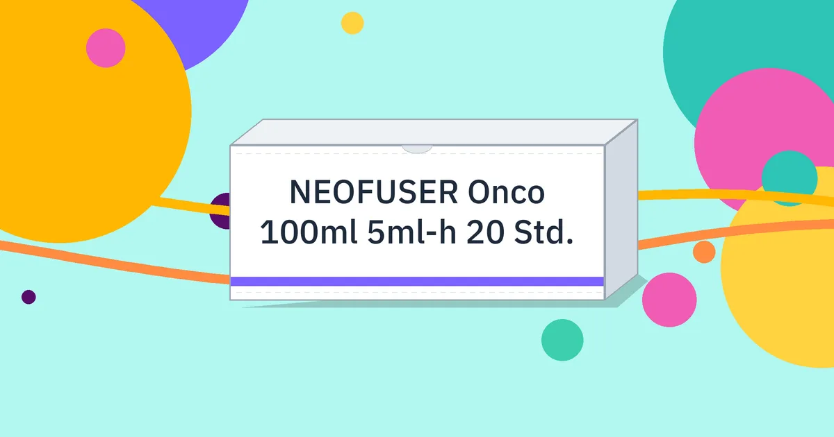 Symbolbild: Packung mit der Aufschrift NEOFUSER Onco 100ml 5ml-h 20 Std. (PZN 16512297) – Verfügbarkeit und Bezug in Apotheken in Frankfurt am Main