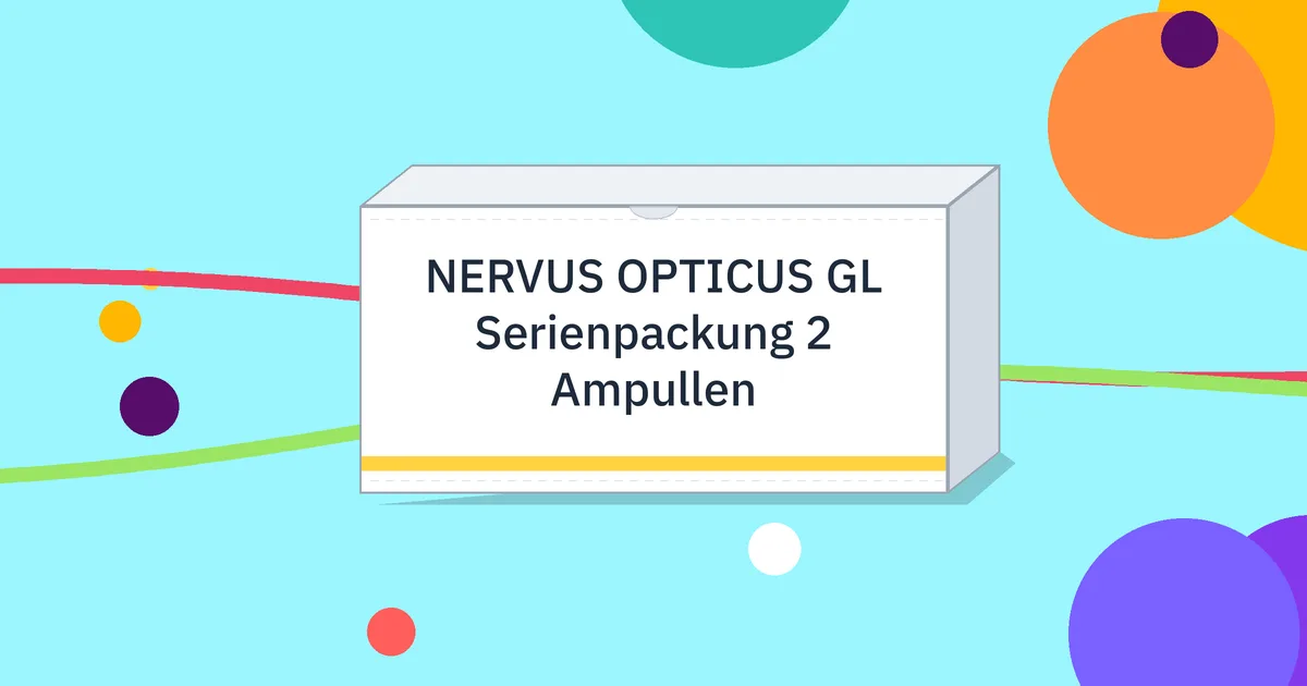Symbolbild: Packung mit der Aufschrift NERVUS OPTICUS GL Serienpackung 2 Ampullen (PZN 00846760) – Verfügbarkeit und Bezug in Apotheken in Frankfurt am Main