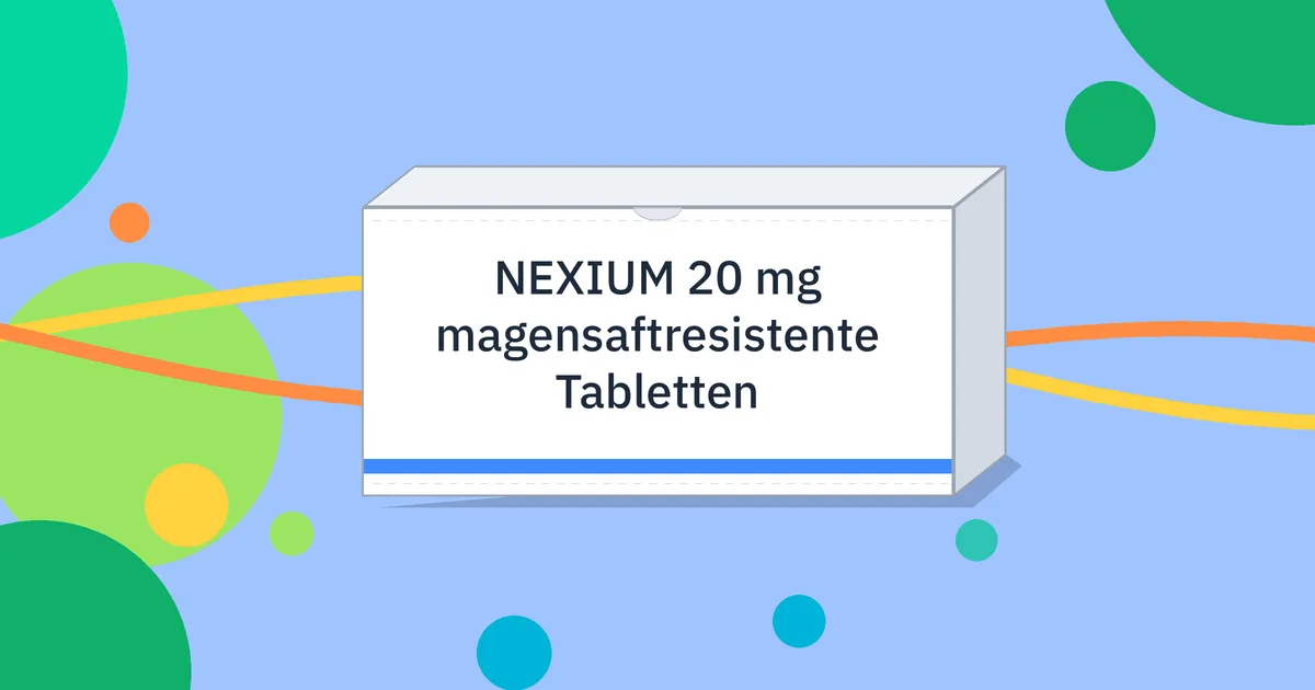 Symbolbild: Packung mit der Aufschrift NEXIUM 20 mg magensaftresistente Tabletten (PZN 09695452) – Verfügbarkeit und Bezug in Apotheken in Frankfurt am Main