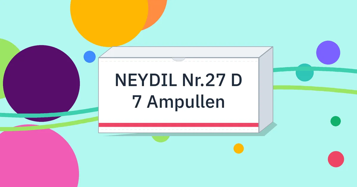 Symbolbild: Packung mit der Aufschrift NEYDIL Nr.27 D 7 Ampullen (PZN 06486682) – Verfügbarkeit und Bezug in Apotheken in Frankfurt am Main