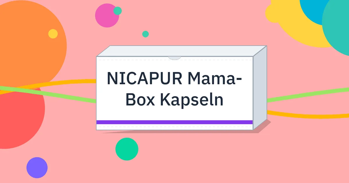 Symbolbild: Packung mit der Aufschrift NICAPUR Mama-Box Kapseln (PZN 20593976) – Verfügbarkeit und Bezug in Apotheken in Frankfurt am Main