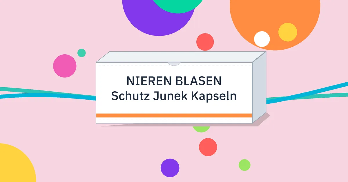Symbolbild: Packung mit der Aufschrift NIEREN BLASEN Schutz Junek Kapseln (PZN 06557212) – Verfügbarkeit und Bezug in Apotheken in Frankfurt am Main