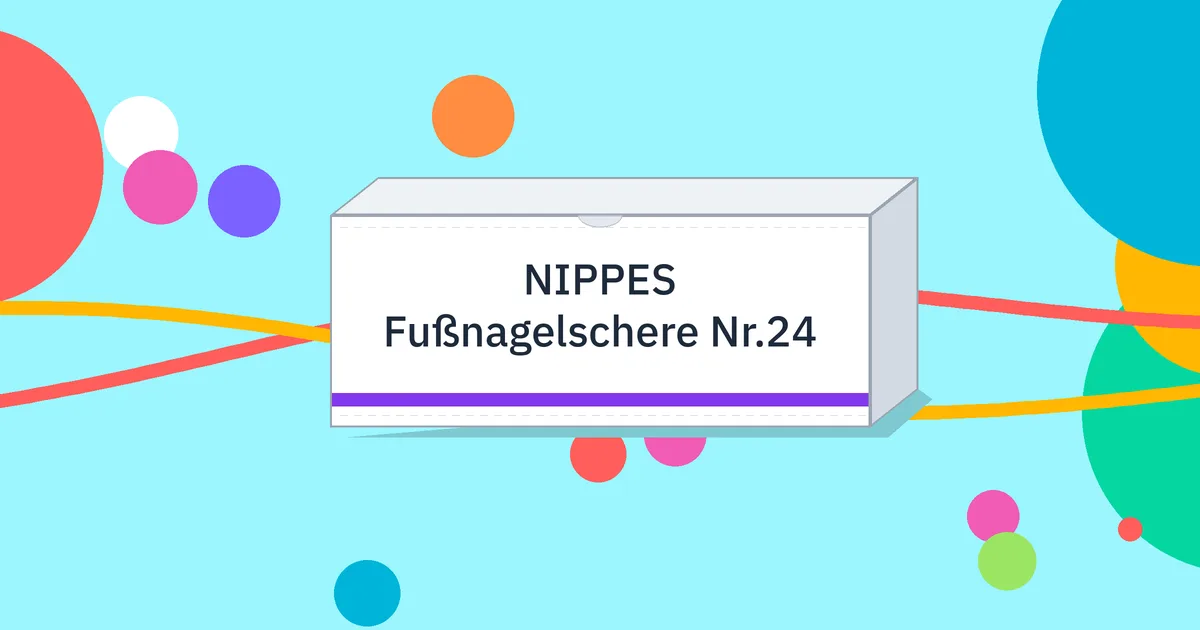 Symbolbild: Packung mit der Aufschrift NIPPES Fußnagelschere Nr.24 (PZN 07615466) – Verfügbarkeit und Bezug in Apotheken in Frankfurt am Main