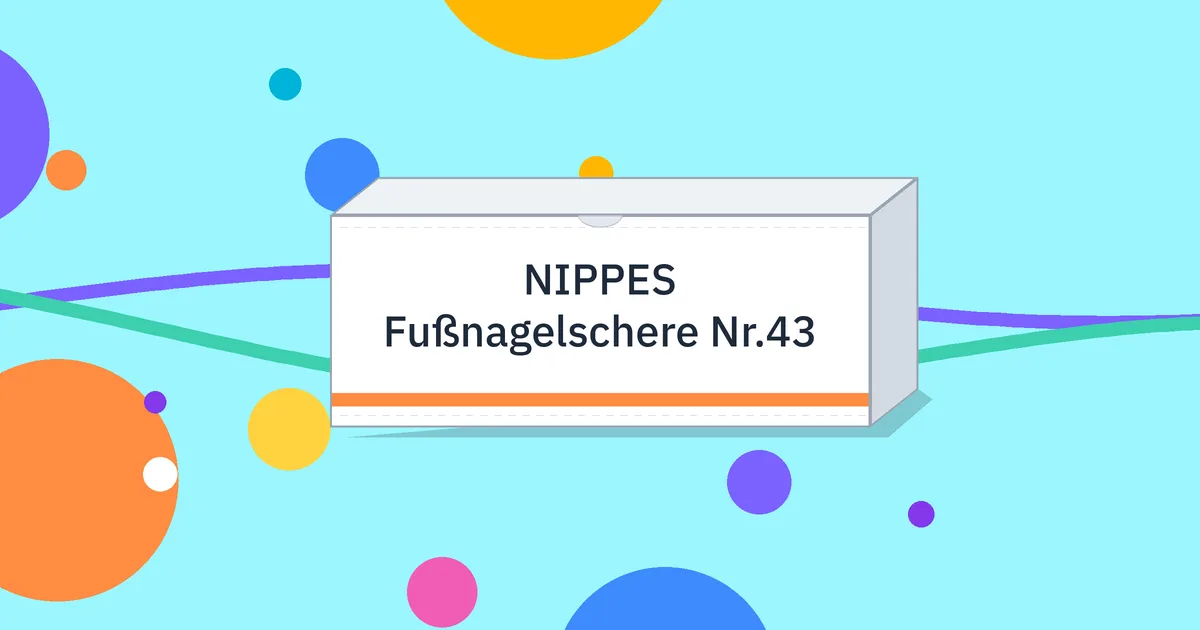 Symbolbild: Packung mit der Aufschrift NIPPES Fußnagelschere Nr.43 (PZN 07615348) – Verfügbarkeit und Bezug in Apotheken in Frankfurt am Main