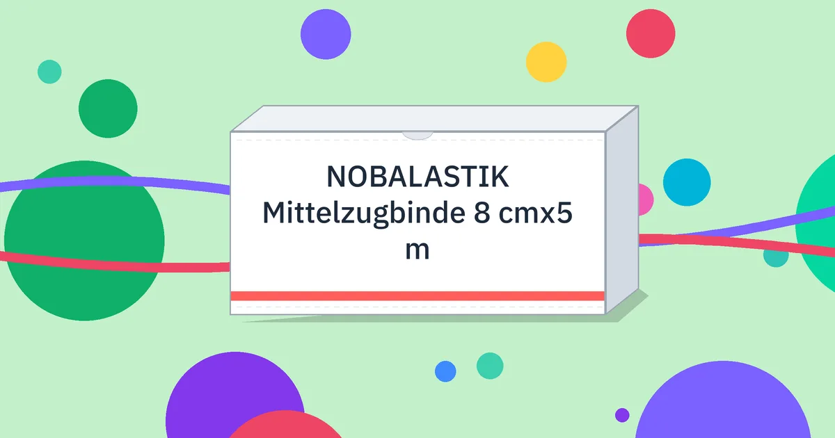 Symbolbild: Packung mit der Aufschrift NOBALASTIK Mittelzugbinde 8 cmx5 m (PZN 07096090) – Verfügbarkeit und Bezug in Apotheken in Frankfurt am Main