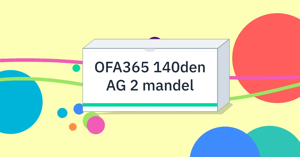 Symbolbild: Packung mit der Aufschrift OFA365 140den AG 2 mandel (PZN 16722959) – Verfügbarkeit und Bezug in Apotheken in Frankfurt am Main