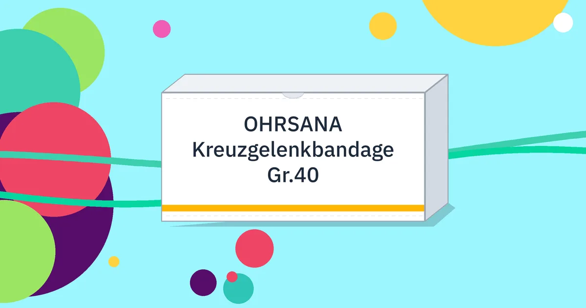Symbolbild: Packung mit der Aufschrift OHRSANA Kreuzgelenkbandage Gr.40 (PZN 02670064) – Verfügbarkeit und Bezug in Apotheken in Frankfurt am Main