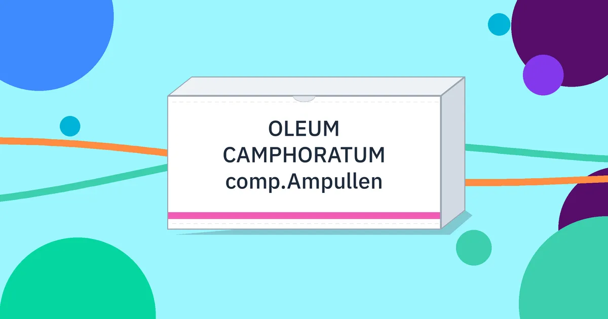 Symbolbild: Packung mit der Aufschrift OLEUM CAMPHORATUM comp.Ampullen (PZN 01751783) – Verfügbarkeit und Bezug in Apotheken in Frankfurt am Main