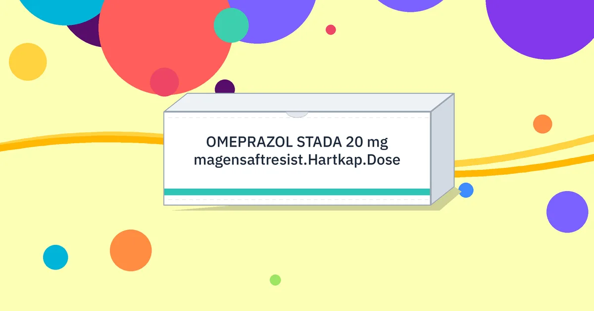 Symbolbild: Packung mit der Aufschrift OMEPRAZOL STADA 20 mg magensaftresist.Hartkap.Dose (PZN 00225644) – Verfügbarkeit und Bezug in Apotheken in Frankfurt am Main