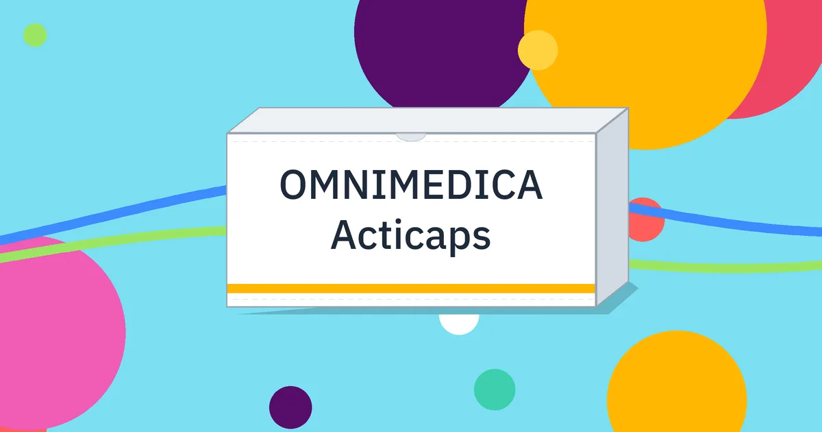 Symbolbild: Packung mit der Aufschrift OMNIMEDICA Acticaps (PZN 19142688) – Verfügbarkeit und Bezug in Apotheken in Frankfurt am Main