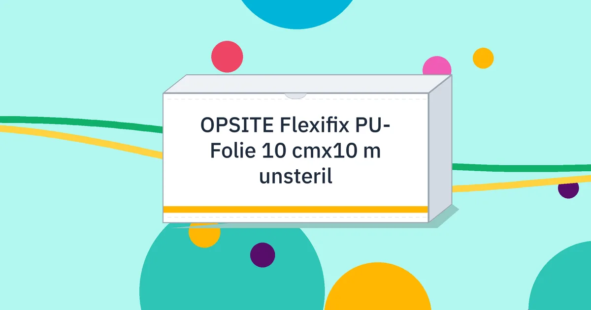 Symbolbild: Packung mit der Aufschrift OPSITE Flexifix PU-Folie 10 cmx10 m unsteril (PZN 19702897) – Verfügbarkeit und Bezug in Apotheken in Frankfurt am Main