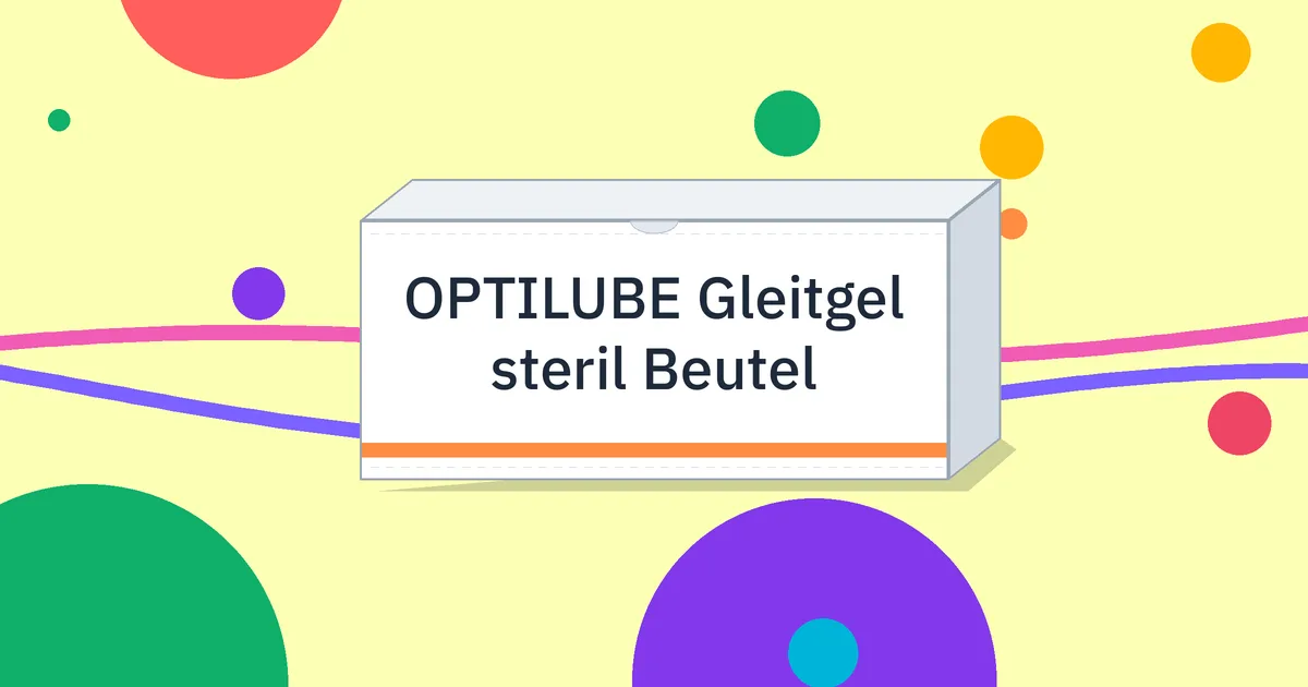 Symbolbild: Packung mit der Aufschrift OPTILUBE Gleitgel steril Beutel (PZN 08720857) – Verfügbarkeit und Bezug in Apotheken in Frankfurt am Main