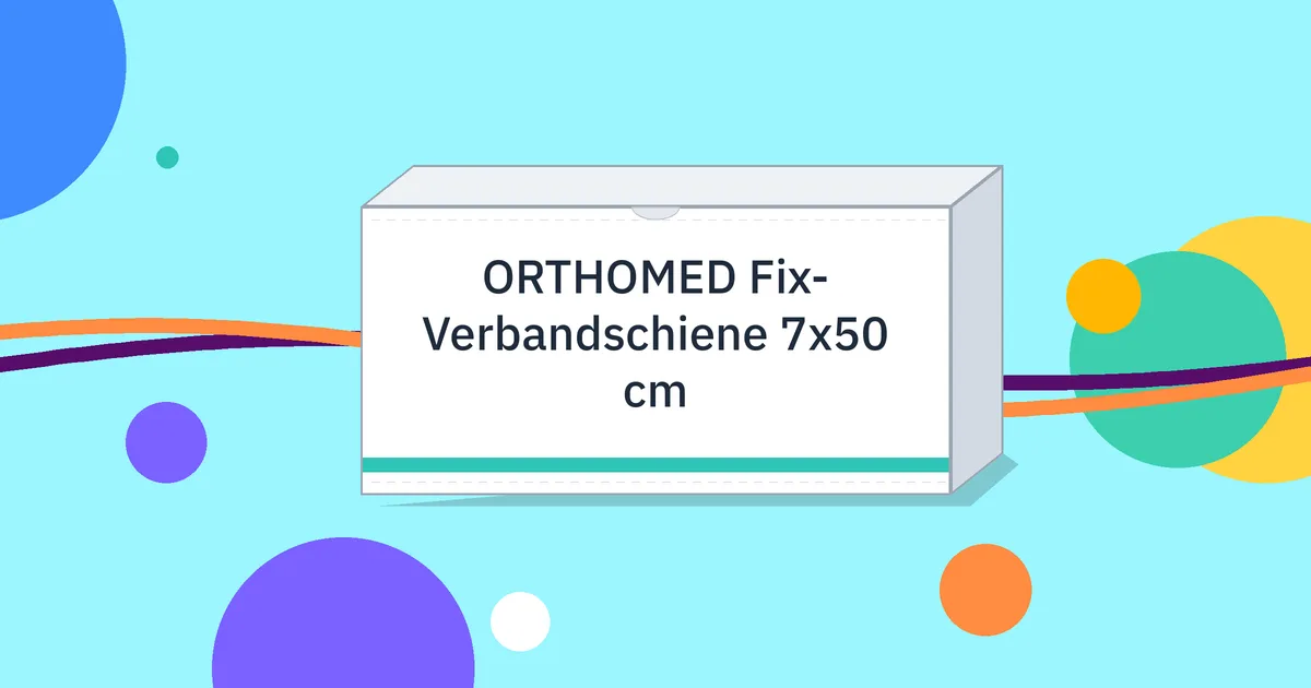 Symbolbild: Packung mit der Aufschrift ORTHOMED Fix-Verbandschiene 7x50 cm (PZN 11516936) – Verfügbarkeit und Bezug in Apotheken in Frankfurt am Main