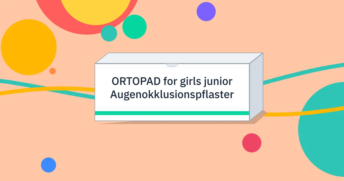 Symbolbild: Packung mit der Aufschrift ORTOPAD for girls junior Augenokklusionspflaster (PZN 02877121) – Verfügbarkeit und Bezug in Apotheken in Frankfurt am Main