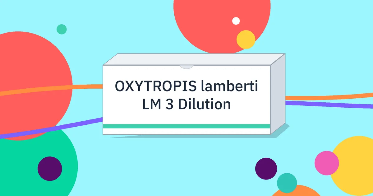 Symbolbild: Packung mit der Aufschrift OXYTROPIS lamberti LM 3 Dilution (PZN 13629751) – Verfügbarkeit und Bezug in Apotheken in Frankfurt am Main