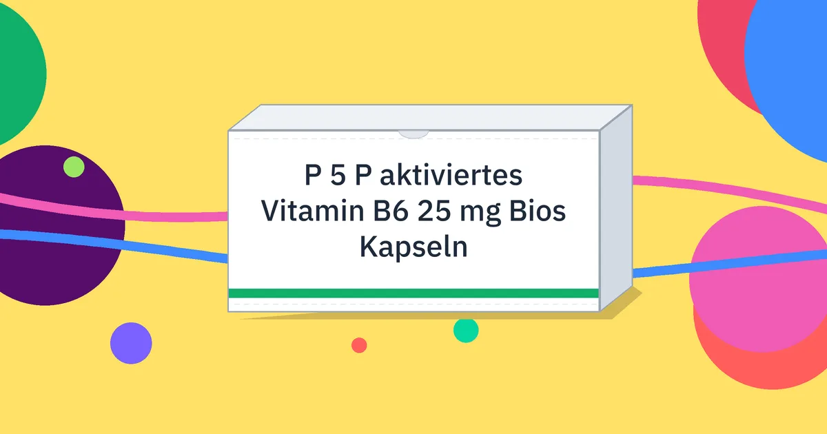 Symbolbild: Packung mit der Aufschrift P 5 P aktiviertes Vitamin B6 25 mg Bios Kapseln (PZN 16934928) – Verfügbarkeit und Bezug in Apotheken in Frankfurt am Main