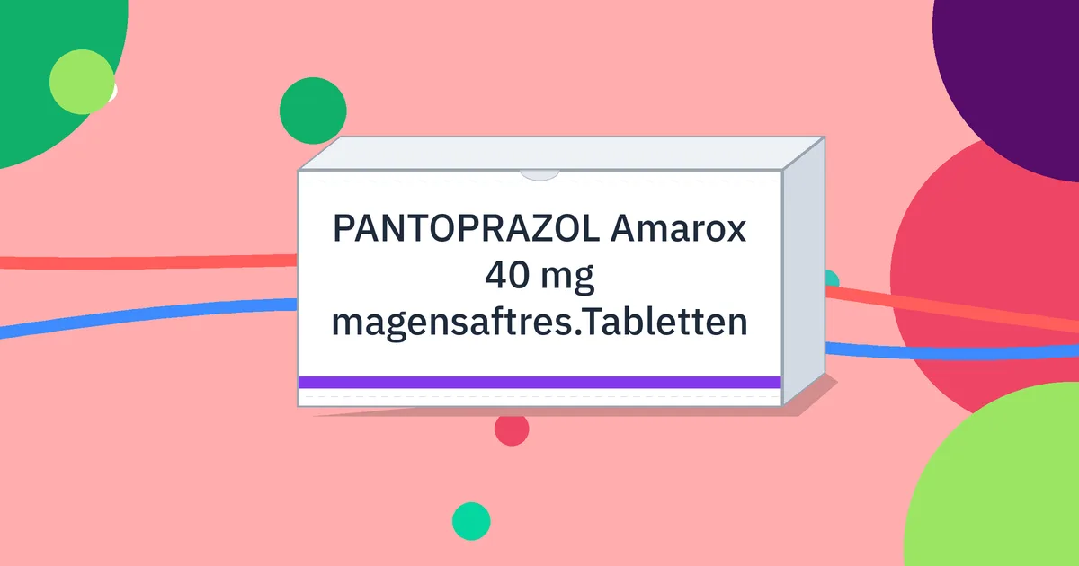 Symbolbild: Packung mit der Aufschrift PANTOPRAZOL Amarox 40 mg magensaftres.Tabletten (PZN 17400057) – Verfügbarkeit und Bezug in Apotheken in Frankfurt am Main