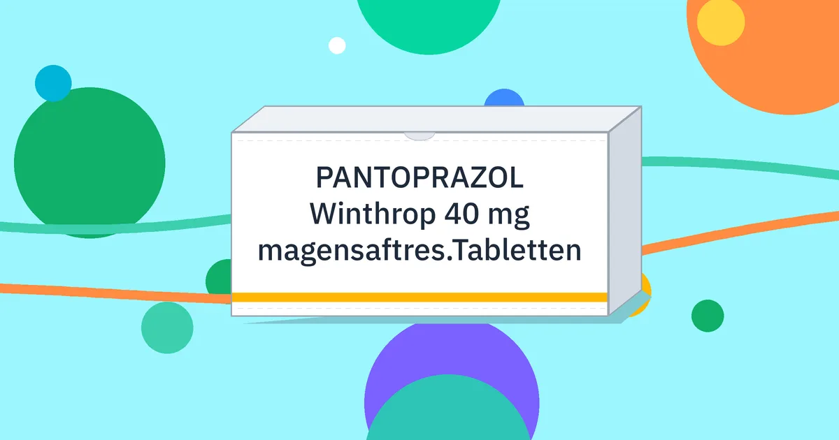 Symbolbild: Packung mit der Aufschrift PANTOPRAZOL Winthrop 40 mg magensaftres.Tabletten (PZN 09190692) – Verfügbarkeit und Bezug in Apotheken in Frankfurt am Main