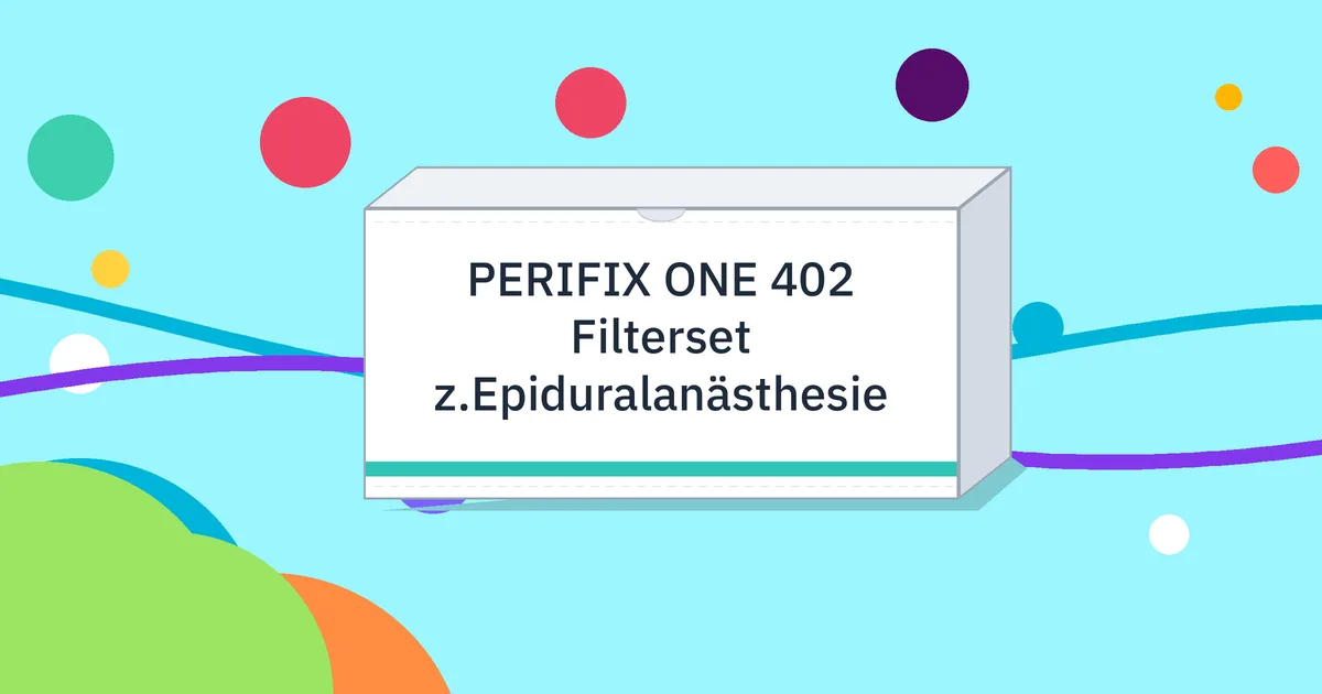 Symbolbild: Packung mit der Aufschrift PERIFIX ONE 402 Filterset z.Epiduralanästhesie (PZN 06862949) – Verfügbarkeit und Bezug in Apotheken in Frankfurt am Main
