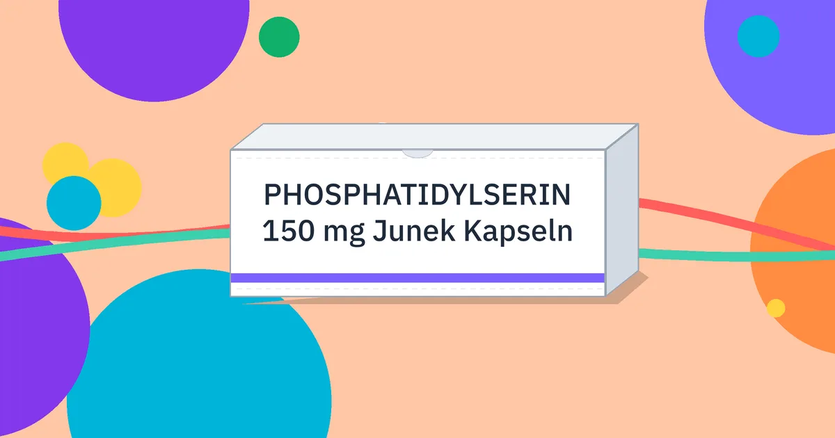 Symbolbild: Packung mit der Aufschrift PHOSPHATIDYLSERIN 150 mg Junek Kapseln (PZN 10337686) – Verfügbarkeit und Bezug in Apotheken in Frankfurt am Main